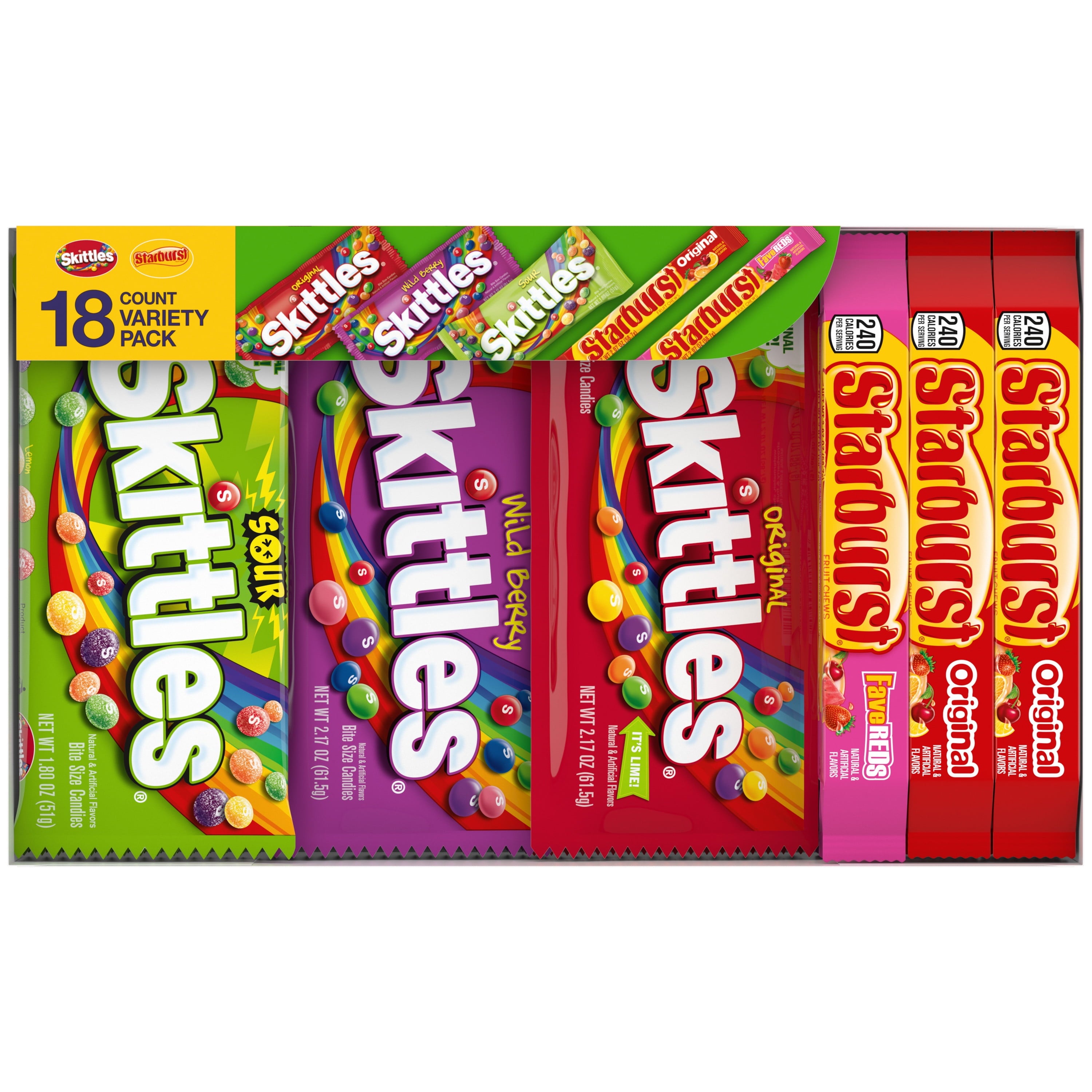 Mars Mixed Skittles & Starburst Variety Pack Chewy Candy Assortment -1 ...